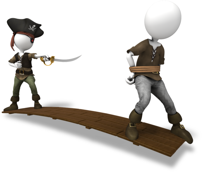 Wood Clipart Walk The Plank - Pirate Walking The Plank Clipart - Free ...