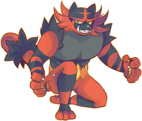 Download Forever Aboard Team Incineroar - Big Fire Cat Pokemon PNG ...
