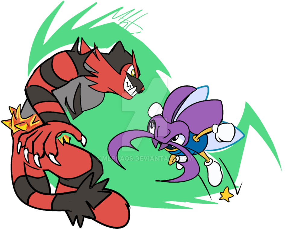 Incineroar Vs Bugzzy - Cartoon - Free Transparent PNG Download - PNGkey
