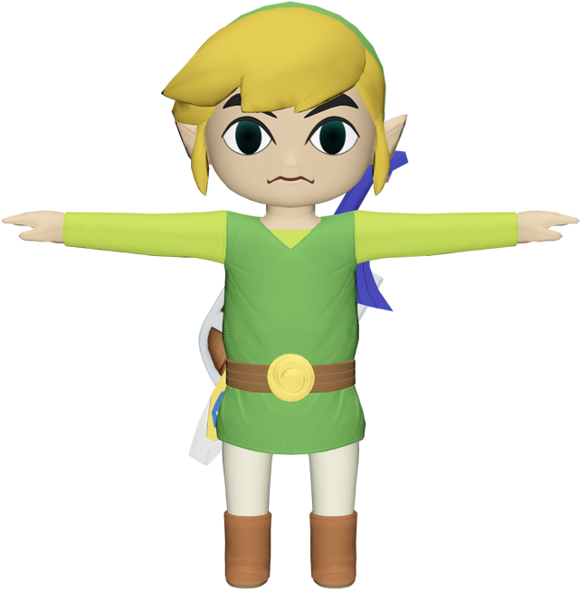 Download Download Zip Archive - Toon Link T Pose PNG Image with No ...