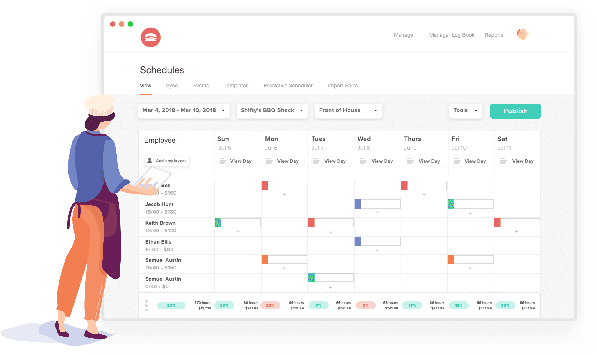 Download Restaurant Employee Scheduling Web App Illustration - Employee ...