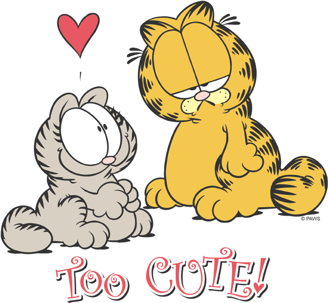 Download Garfield Too Cute Women's T-shirt - Garfield Loves Nermal PNG ...