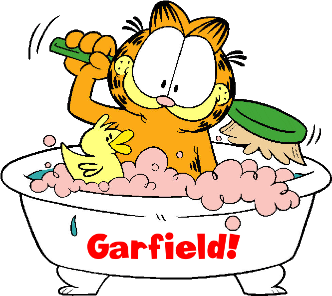 Download Garfield All Paws Pet Wash - Garfield Taking A Bath PNG Image ...
