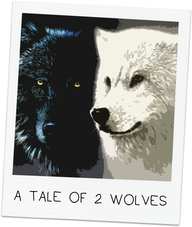 A Tale Of Two Wolves - Two Wolves Black White - Free Transparent PNG ...