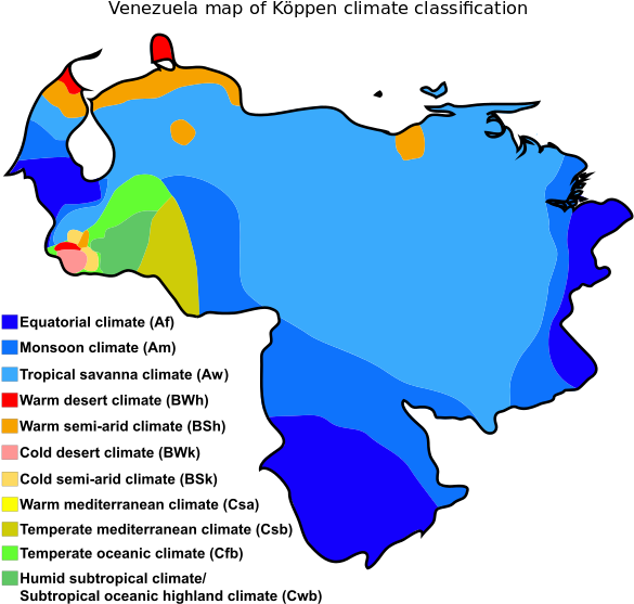 Mapa De Las Regiones Climáticas De Venezuela - Climate Map Of North ...
