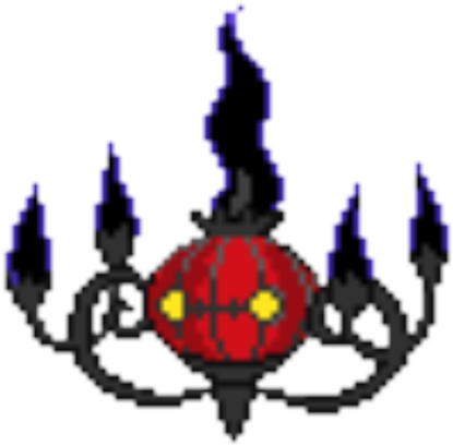 Demonic Chandelure - Pixel Art Excel Pokemon - Free Transparent PNG ...