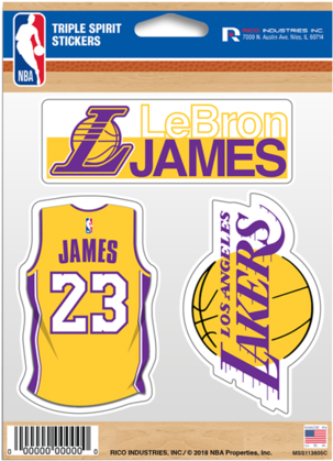 Los Angeles Lakers Lebron James Triple Sticker - Lakers Sticker - Free ...