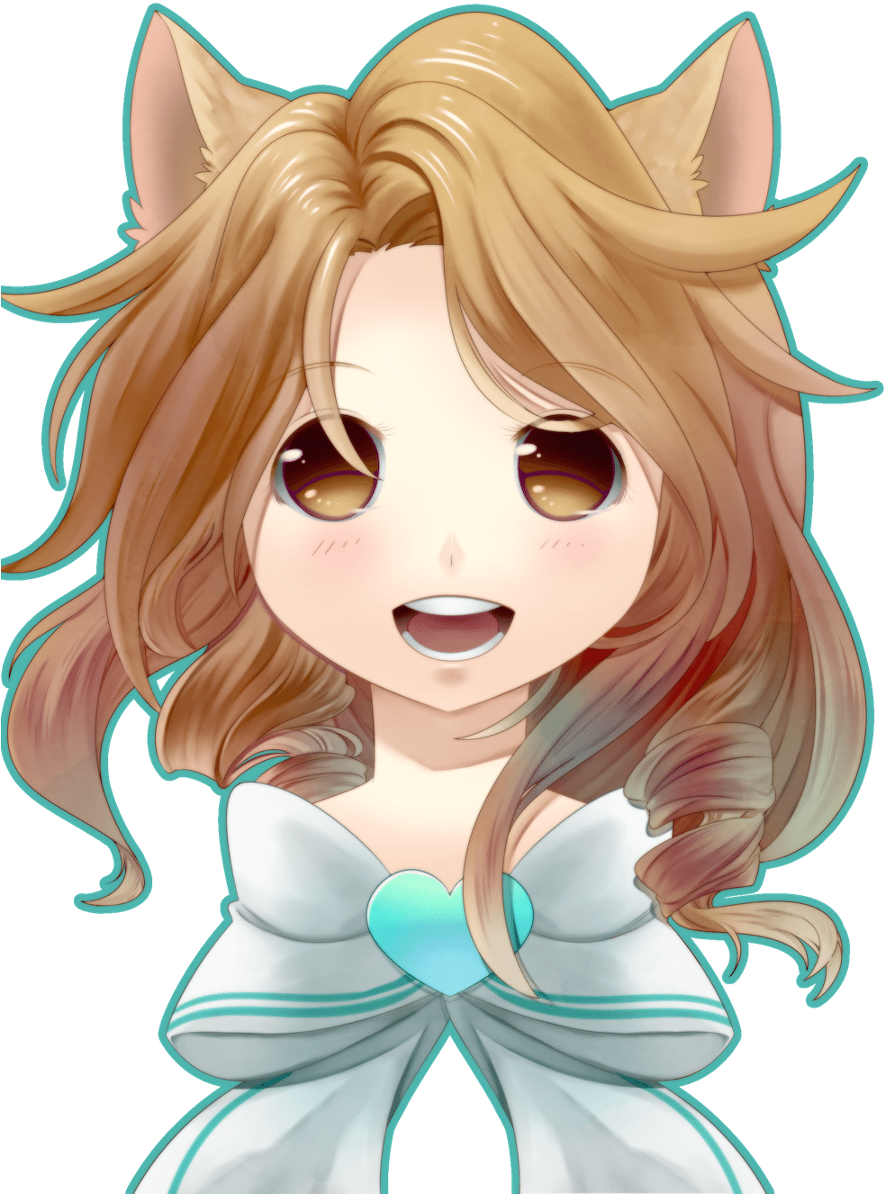 Download Sara By Kura-ou Teal Outline - Cartoon PNG Image with No ...