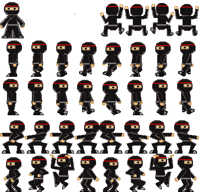 Ninja - Ninja Sprite Sheet Png - Free Transparent PNG Download - PNGkey