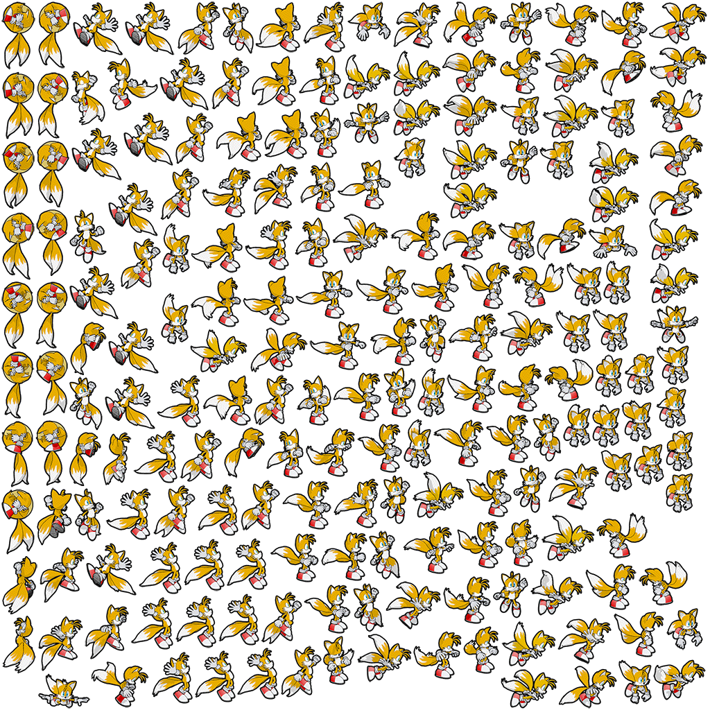 Tails Sprite Sheet Sonic Jump - Sonic Boom Tails Sprites - Free ...