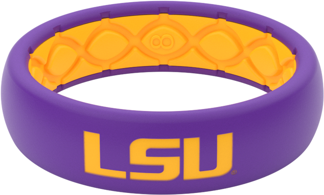 Download Lsu Collegiate Silicone Rings Thin - Lsu Groove Ring PNG Image ...