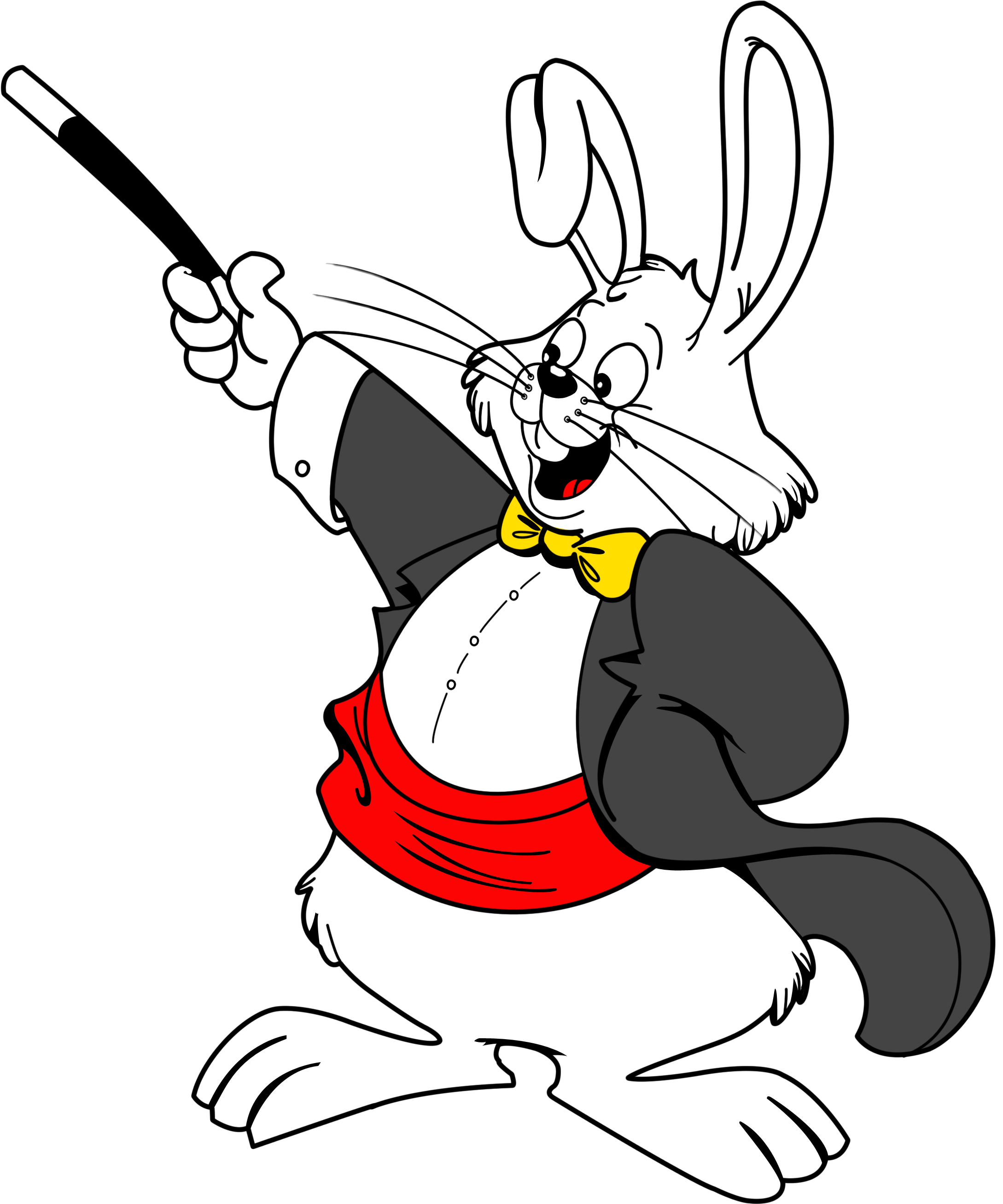 Download Image Black And White Stock Clipart Magic Rabbit New - Rabbit ...