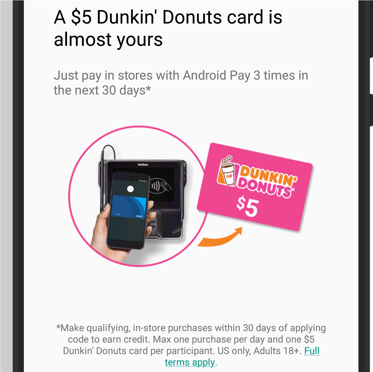 Android Pay Dunkin Donuts Promo - Dunkin Donuts - Free Transparent PNG Download - PNGkey