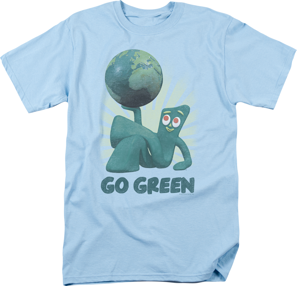 Go Green Gumby T-shirt - Bettie Page Shirt - Free Transparent PNG ...
