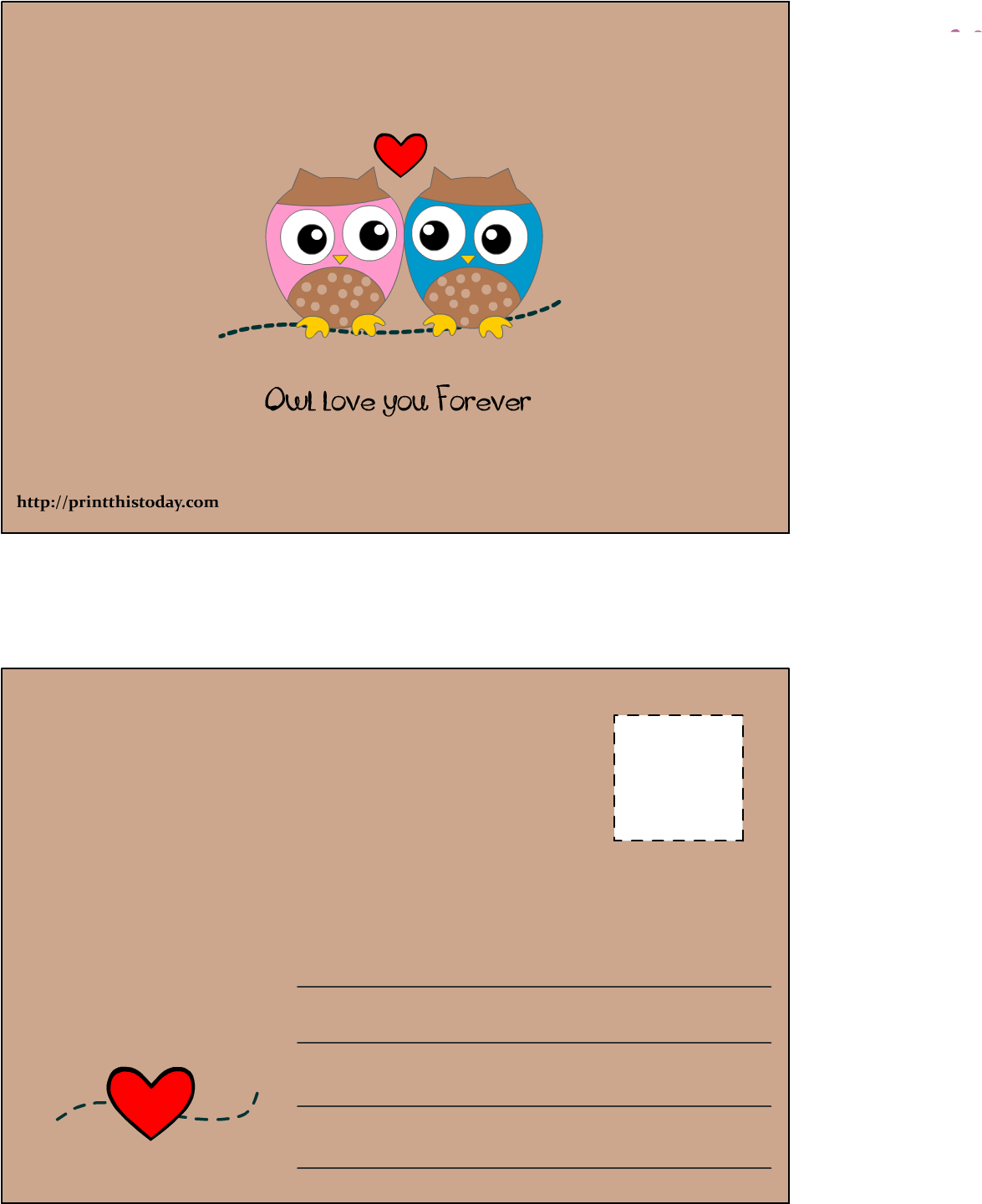 Download Owl Love You Forever Postcard - Postcard Cute PNG Image with ...