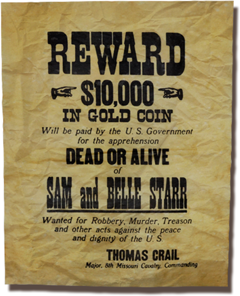 Download Sam And Belle Star Wanted Poster - Sam And Belle Star PNG ...