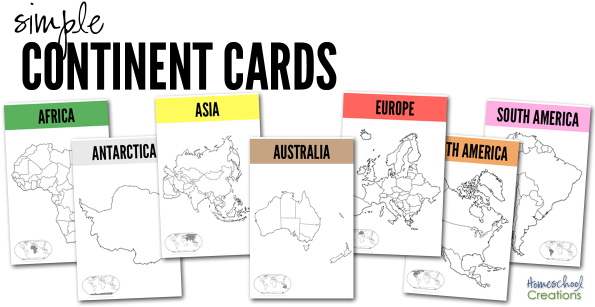 Simple Continent Cards From Homeschool Creations - Commonwealth Games ...