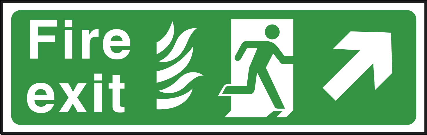 Download Arrow Up Right - Office Emergency Exit Sign PNG Image with No ...