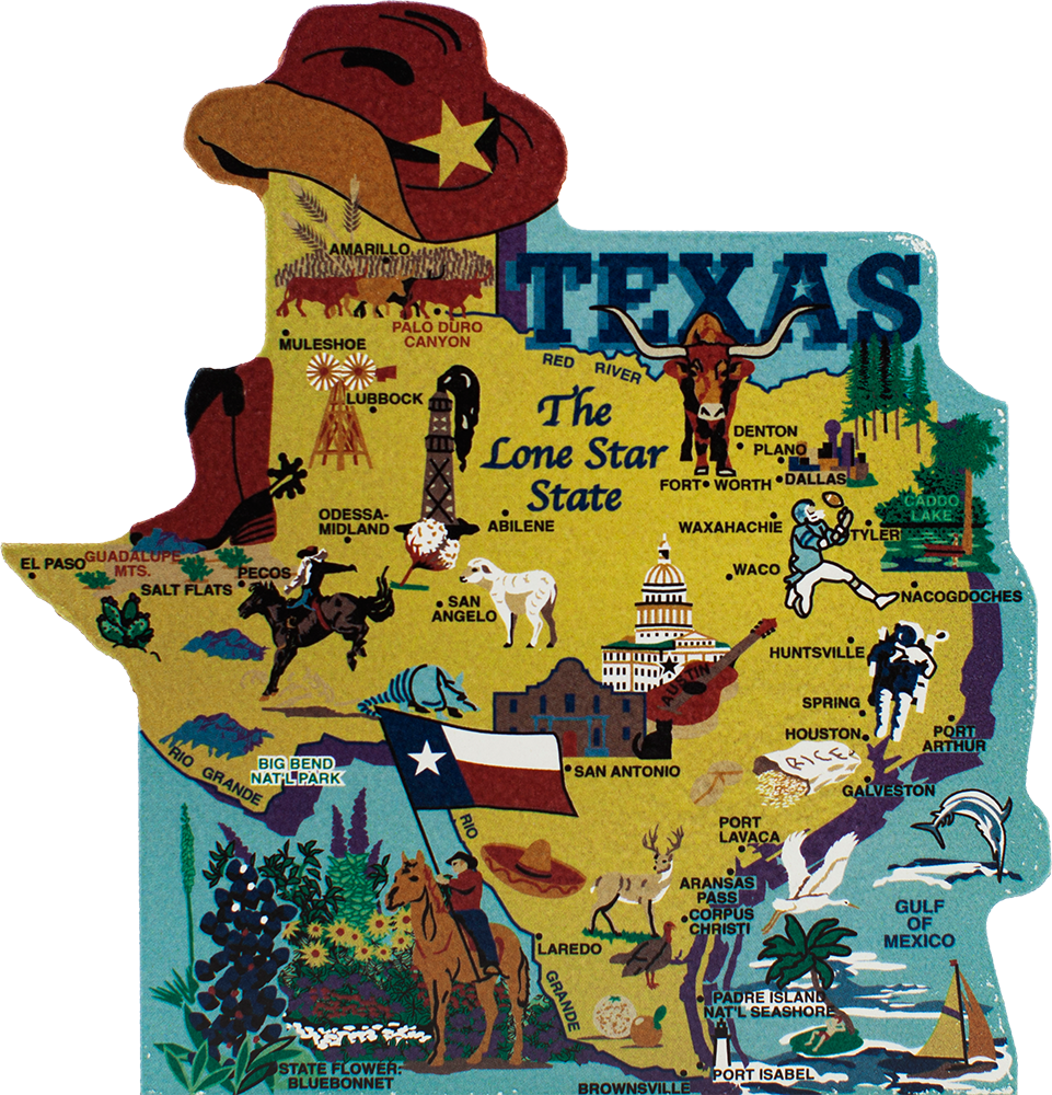 Download United States Map, Texas The Lone Star State PNG Image with No ...