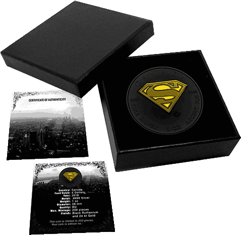 Download Silver Numismatic Superman Maple Shield - Silver Coin PNG ...