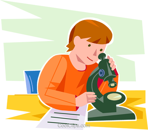 Download Student Looking Through A Microscope Royalty Free Vector ...