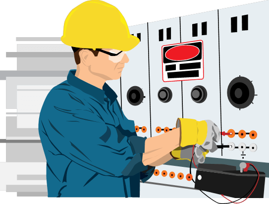 Download Worker At Electrical Panel - Electrical Safety PNG Image with ...