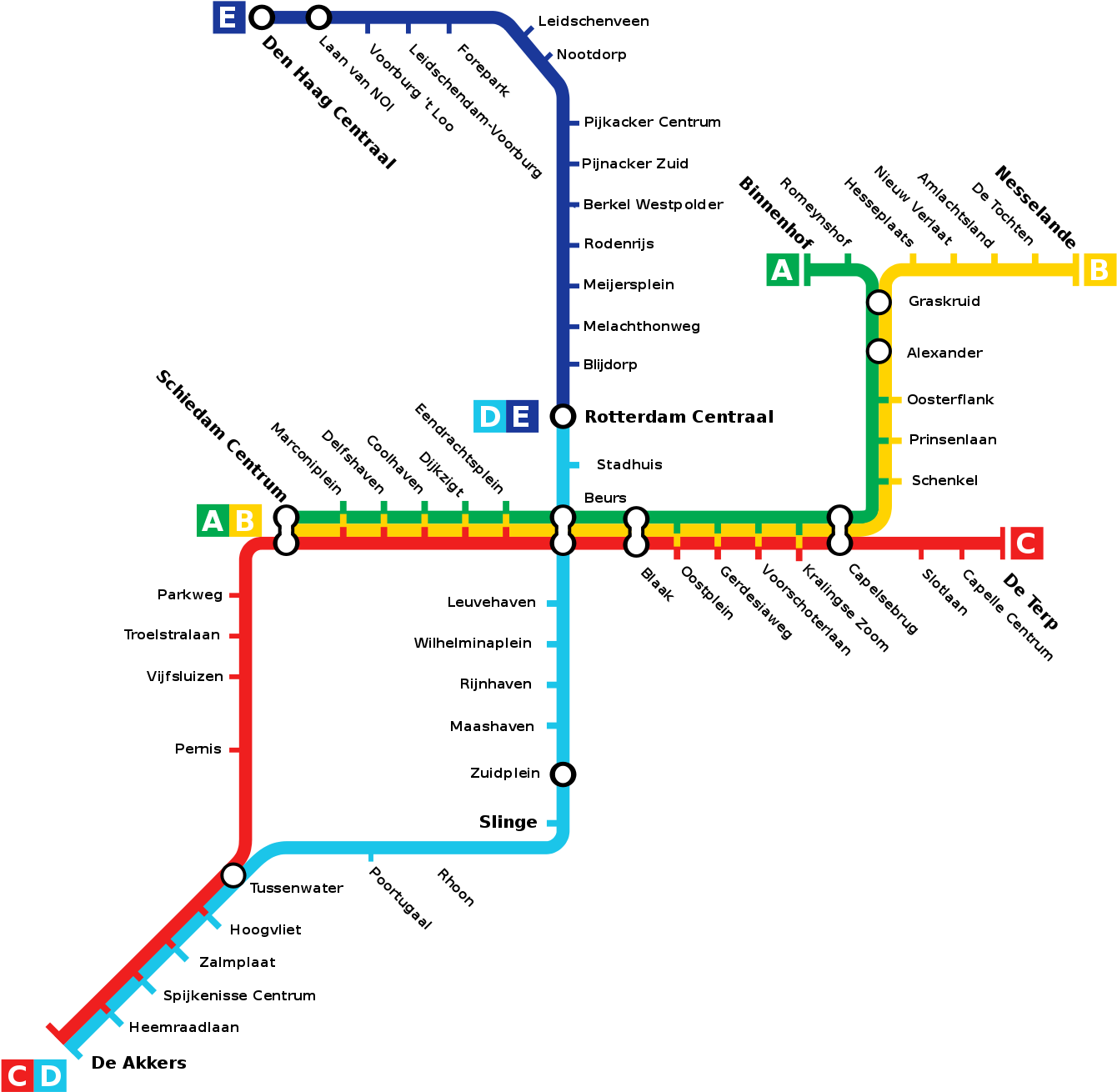 Download Metro Map Of Rotterdam Full Resolution - Rotterdam Metro ...