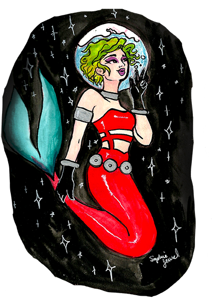 Space Mermaid Sticker - Storenvy - Free Transparent PNG Download - PNGkey