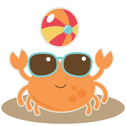 Crab With Beach Ball Svg Cut File For Scrapbooking - Beach Clip Art ...
