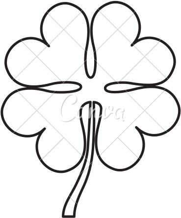 Download Clover Leaf Isolated Icon - Line Art PNG Image with No ...