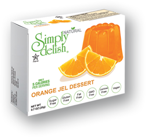 Download Orange Jelly - Simply Delish Natural Orange Jel Dessert PNG ...