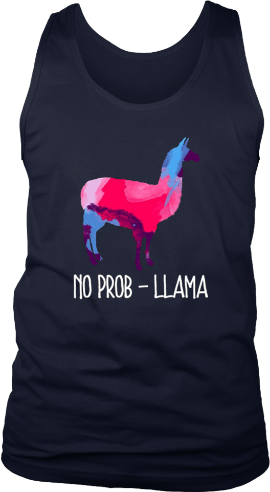 Llama T-shirt, No Prob Llamas Lovers Watercolor Shirt - T-shirt - Free ...