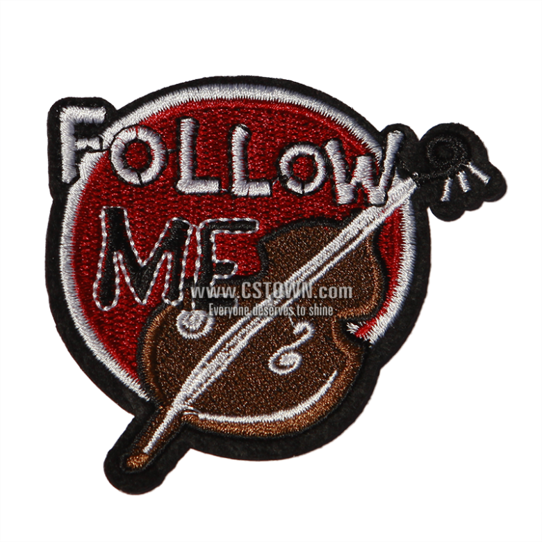 Download Vintage Follow Me Embroidered Patch - Embroidery PNG Image ...