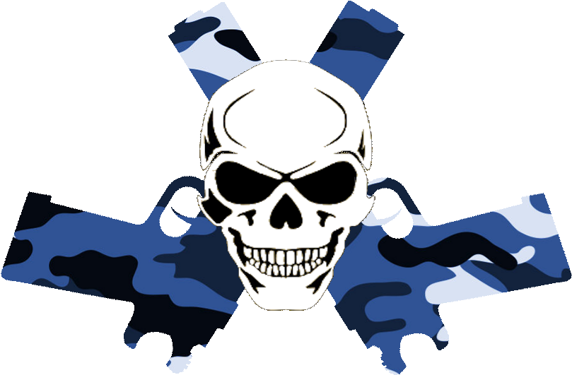 Download Skull In Guns Blue Camo Image - Blue Skull With Guns PNG Image ...