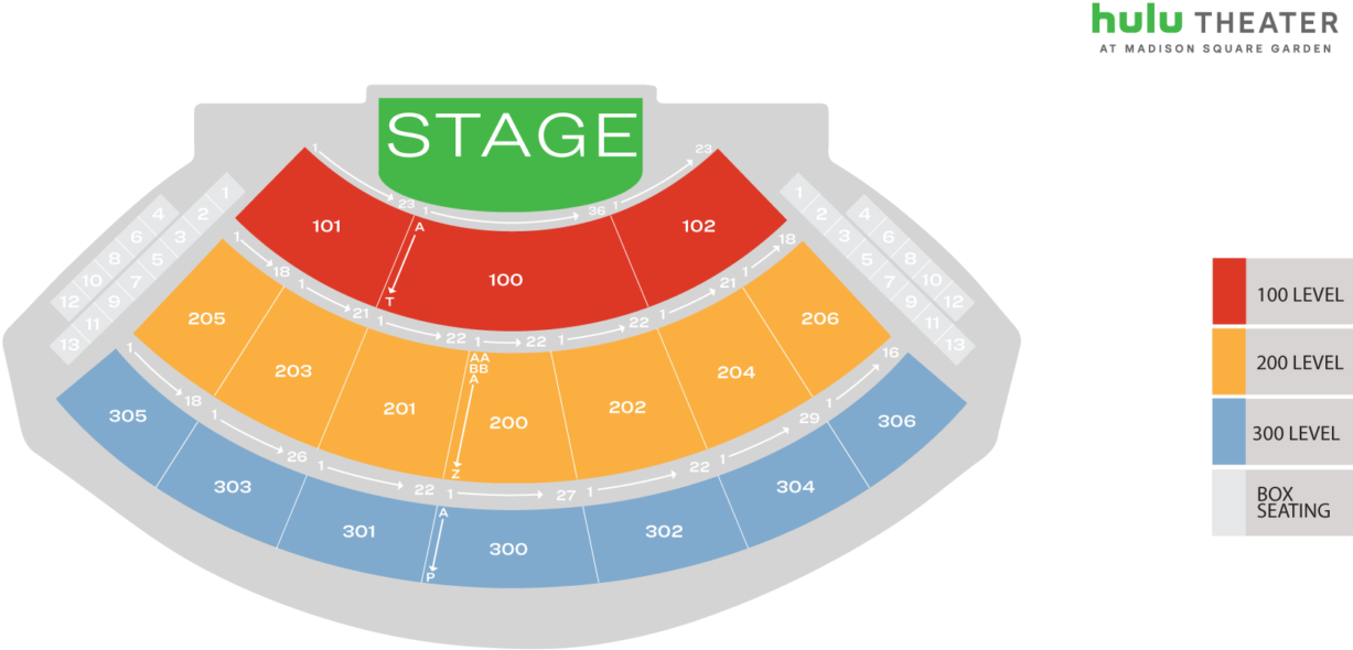 Hulu Theater Seating Concerts/family Shows/theatricals - Hulu Theater ...