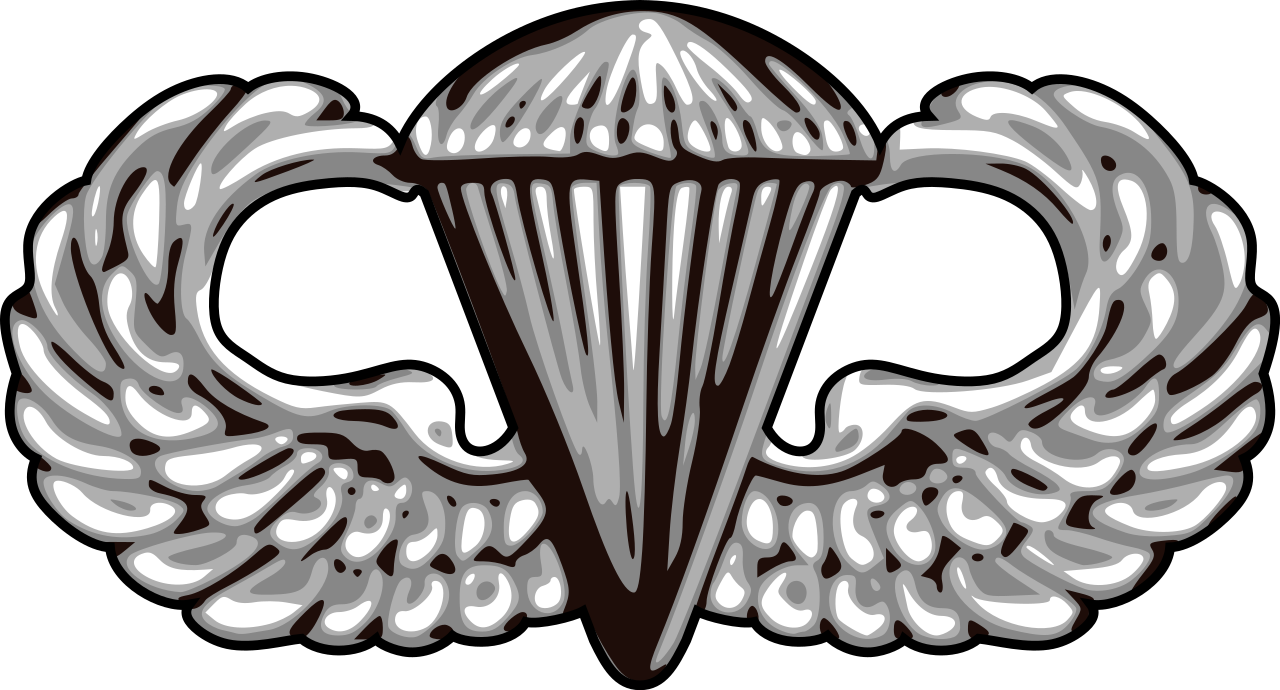 Us Army Airborne Basic Parachutist Badge-vector - Static Line ...