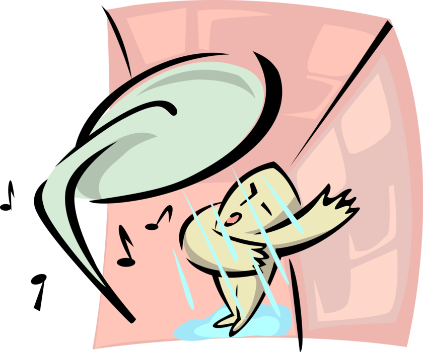 Download Vector Illustration Of Singing In The Shower - Cartoon PNG ...