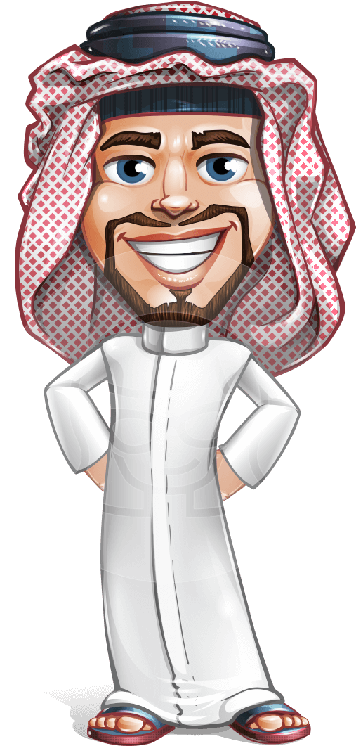 Download A Male Character With Arab Roots Wearing - Arab Cartoon ...
