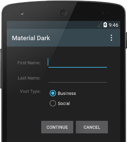 Material Theme And Widgets - Android Material Design Dark Theme - Free ...