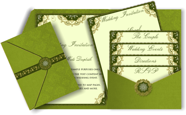Download Wedding Invites - Light Green Wedding Invitation PNG Image ...