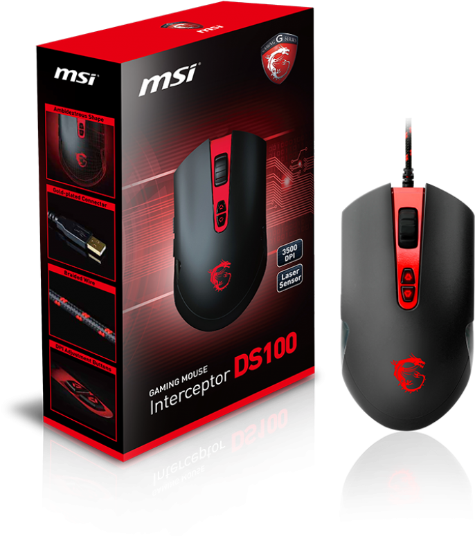 Download Msi Interceptor Ds100 Gaming Mouse - Mouse Msi Ds 100 PNG ...