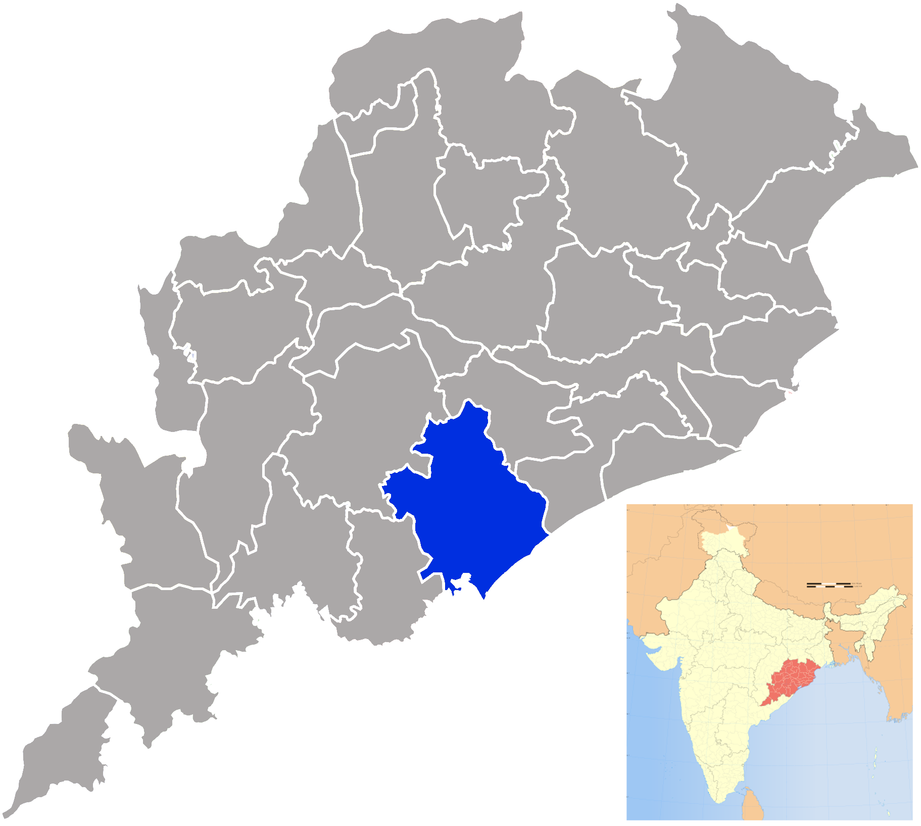 Download Location In Odisha, India - Orissa District Map PNG Image with ...