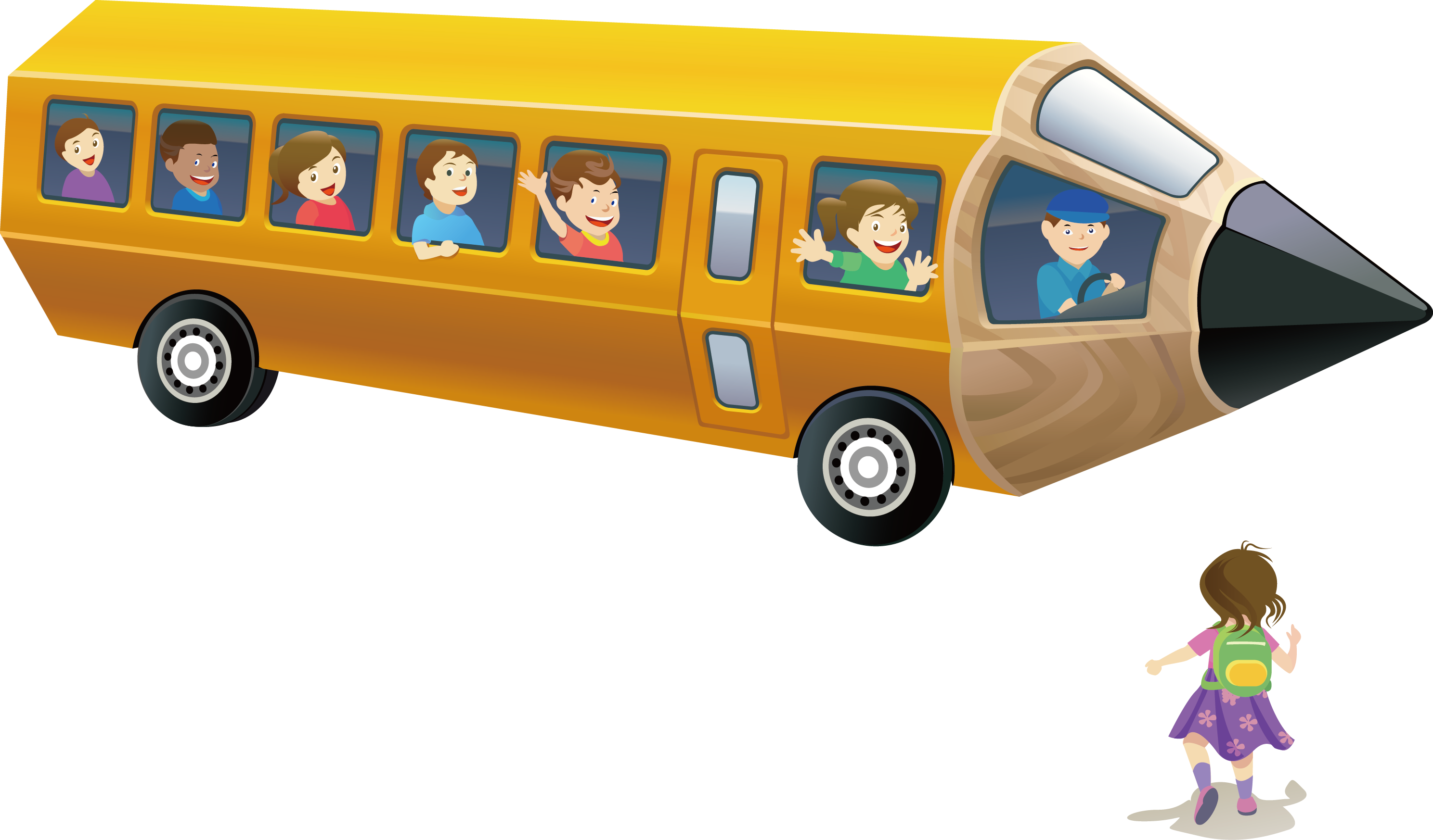 Download School Pencil Transprent Free - Pencil School Bus Drawing PNG ...