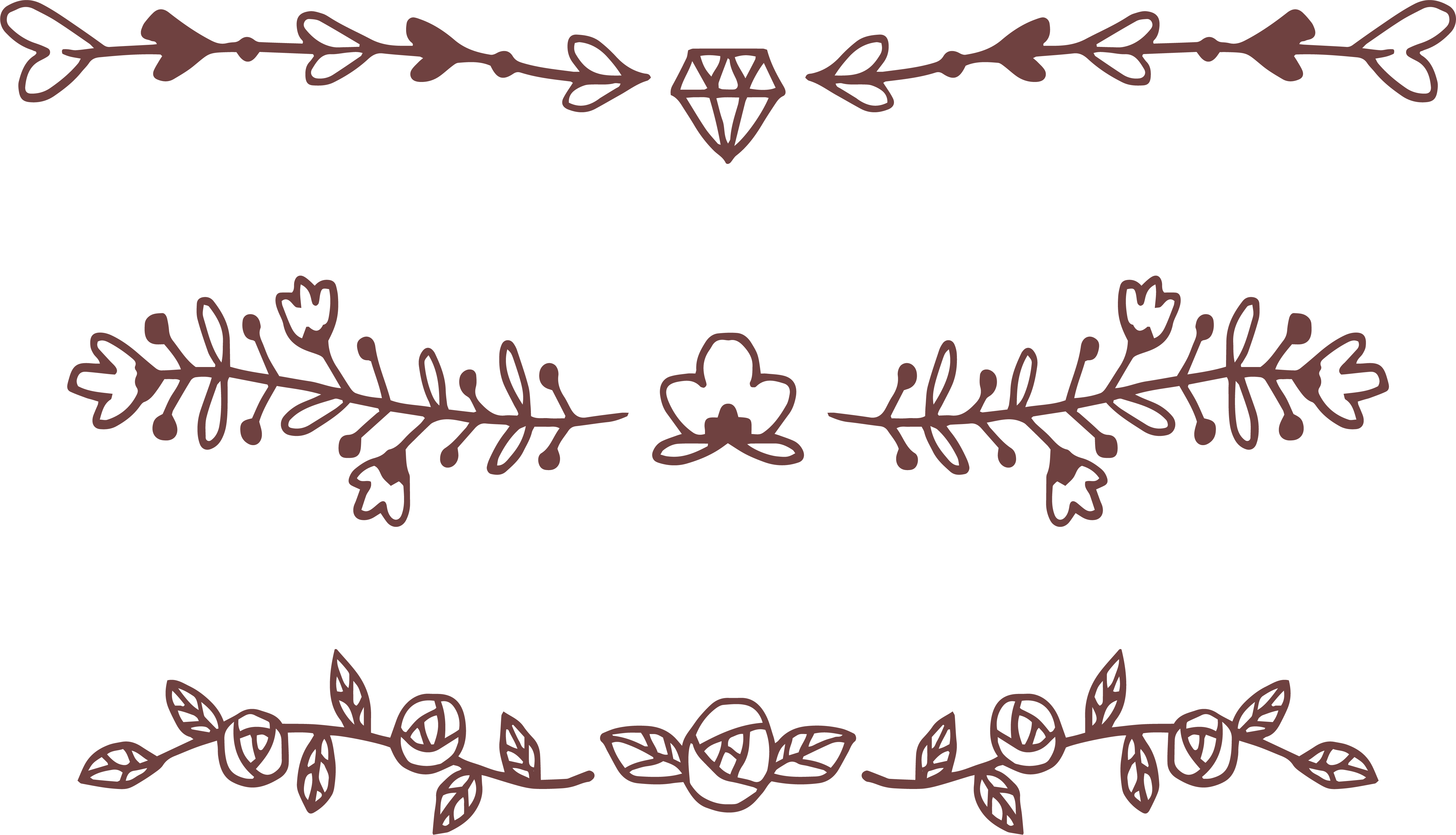 Download Hand Drawn Romantic Flower Vine Segmentation Line ...