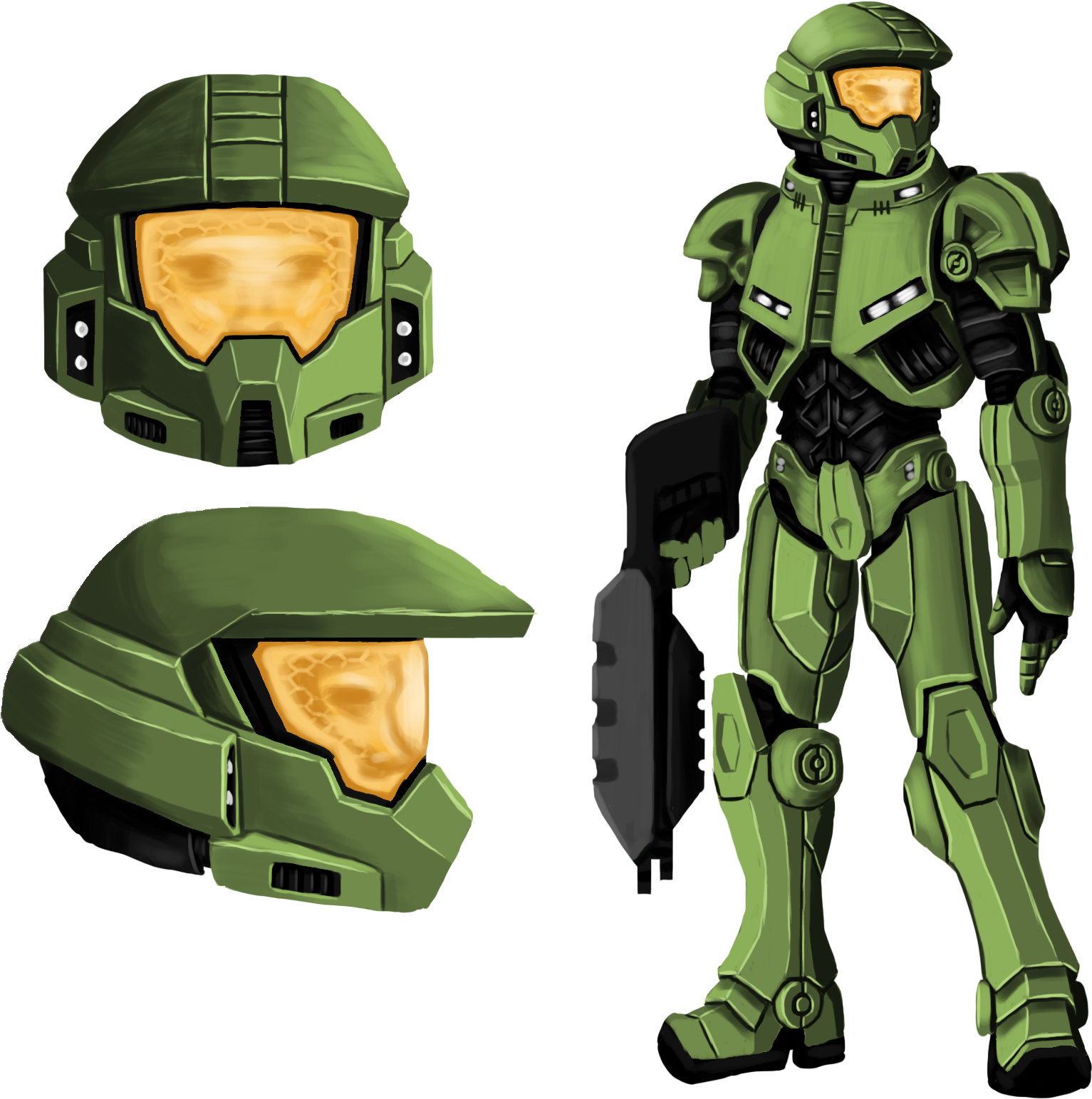 Design Sketches For The Master Chief Redesign - Master Chief Armour ...