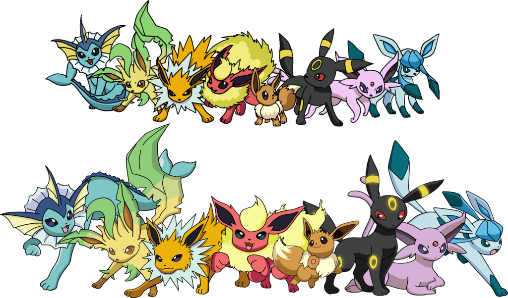 Download Eevee Team - Pokemon Eeveelutions PNG Image with No Background ...