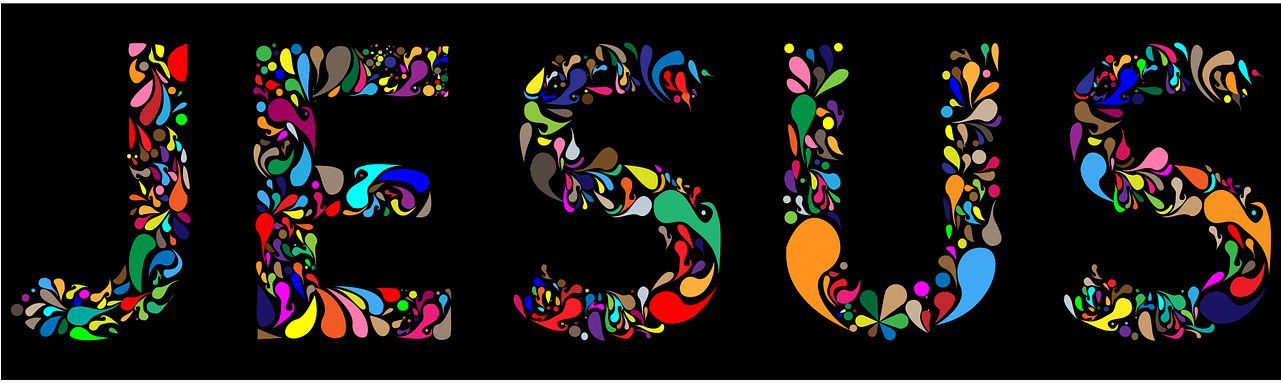 Download Jesus Christ Images Hd - Jesus Colorful Text On Black ...