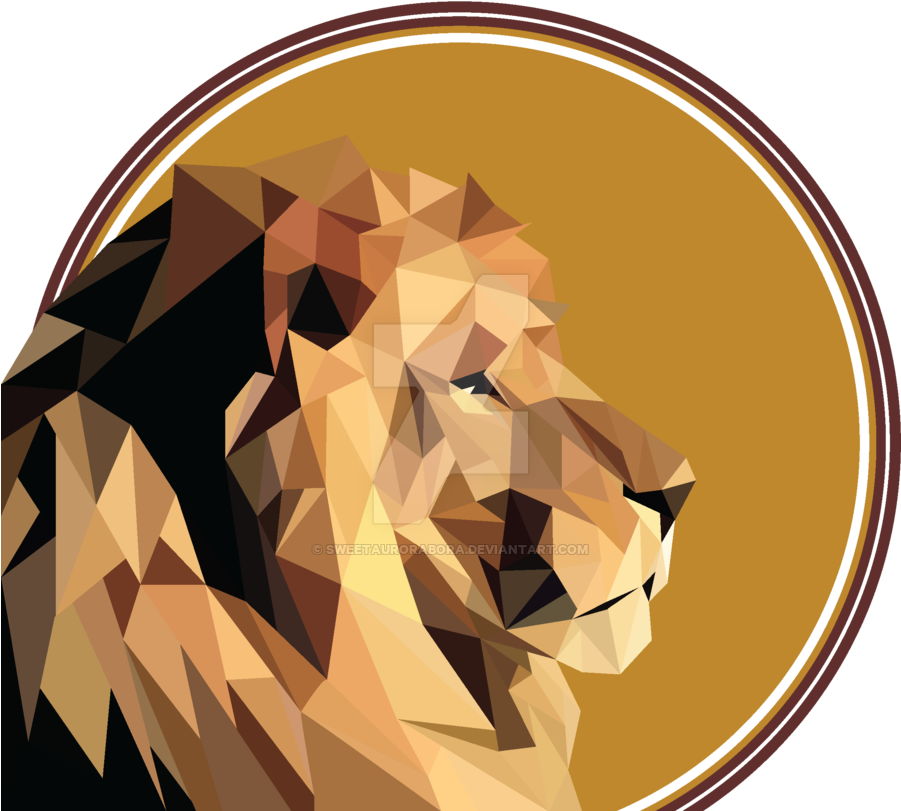 Geometric Lion By Sweetaurorabora On Deviantart - Geometric Lion Png ...