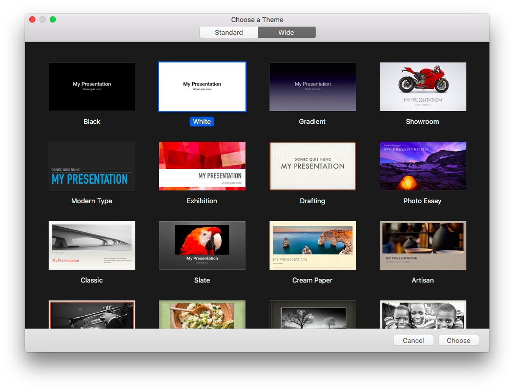 Download Theme Selection In Keynote - Keynote PNG Image with No ...