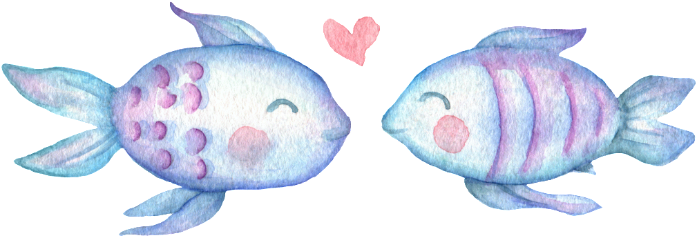 Download Painted Love Fish Pattern Elements - Cartoon PNG Image with No ...